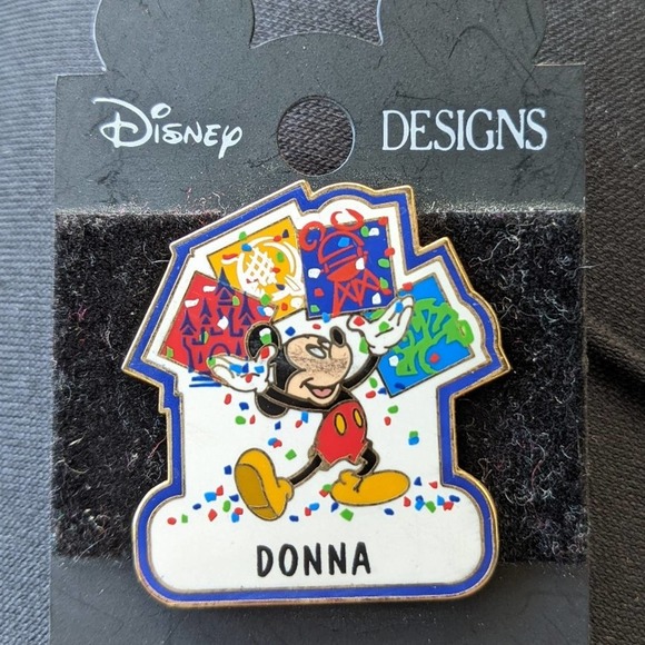 Disney | Jewelry | 42 Disneys Mickey Mouse Donna Name Tag Pin | Poshmark